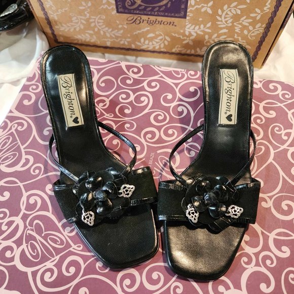 Brighton | Shoes | Brighton Raina Black Suede And Leather Sandals Size ...